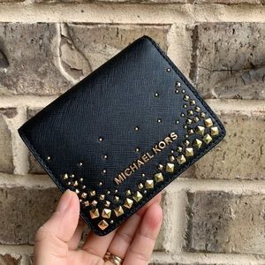 Michael Kors | Bags | Michael Kors Flap Card Holder Mini Wallet Black ...